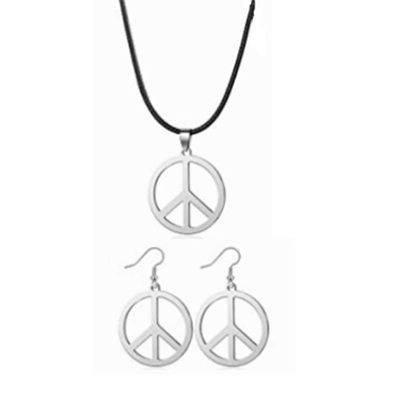 Men's Steel Peace With Leather Rope Ornament Necklaces – Ninuso